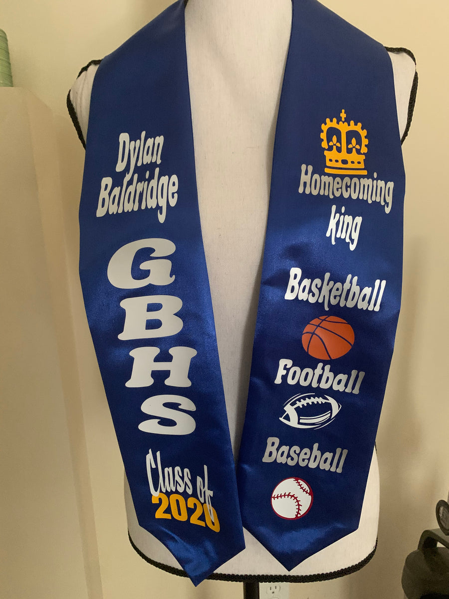 High School Satin Custom Graduation Stole (middle school, elementary ...